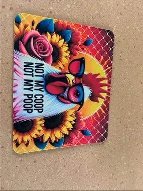 Other | New Chicken Mouse Pad 1x8 Super Colorful Not My Coop Not My ...